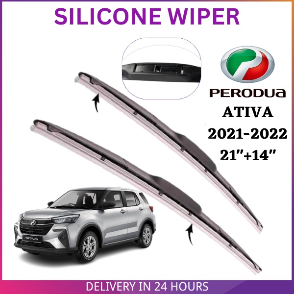 Perodua ATIVA 2021-2025 3 Sections Boneless Hybrid Silicone Wiper (2pcs ...