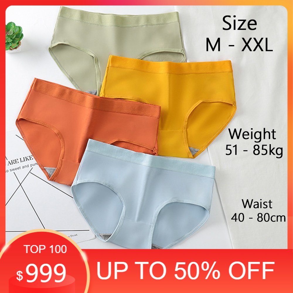 Women Cotton Mid Waist Graphene Breathable Sexy Panty Underwear Classic