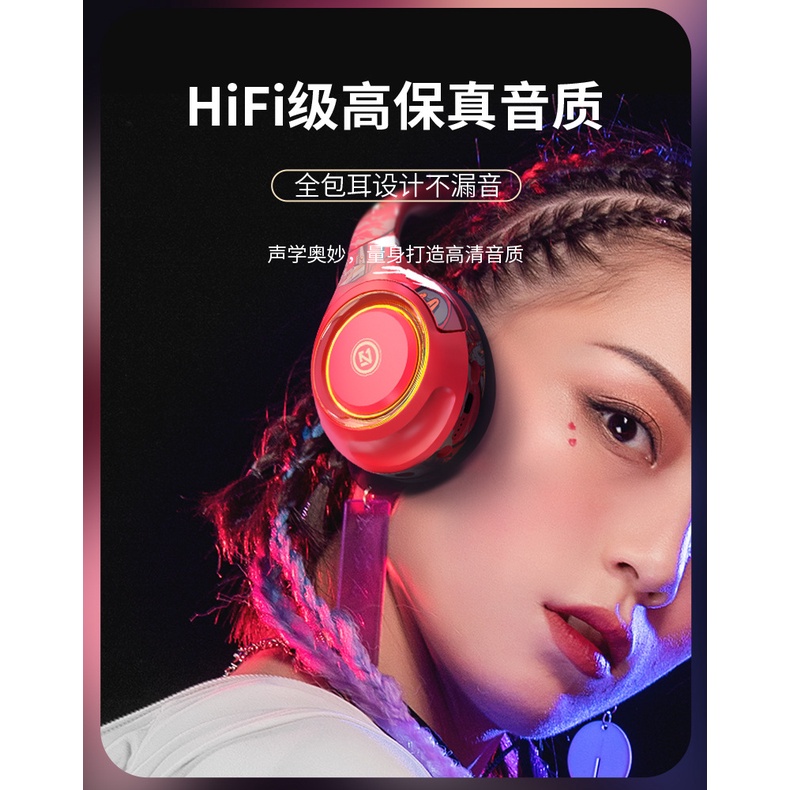 A2 Gaming Headset Wireless Headphone LED Bluetooth 5.0 Foldable Stereo ...