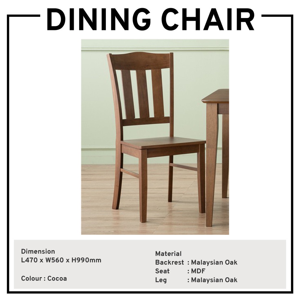 Dining Chair Solid Wood Kitchen Chair Furniture | Shopee Malaysia