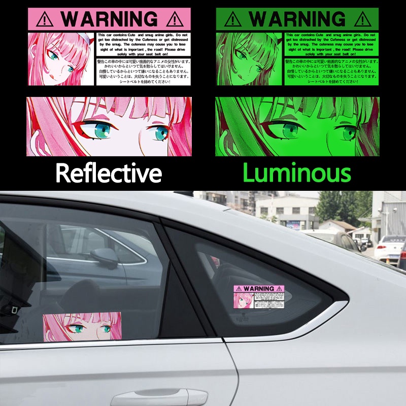 JDM Beauty Warning Reflective Stickers Two-dimensional Eyes Luminous ...