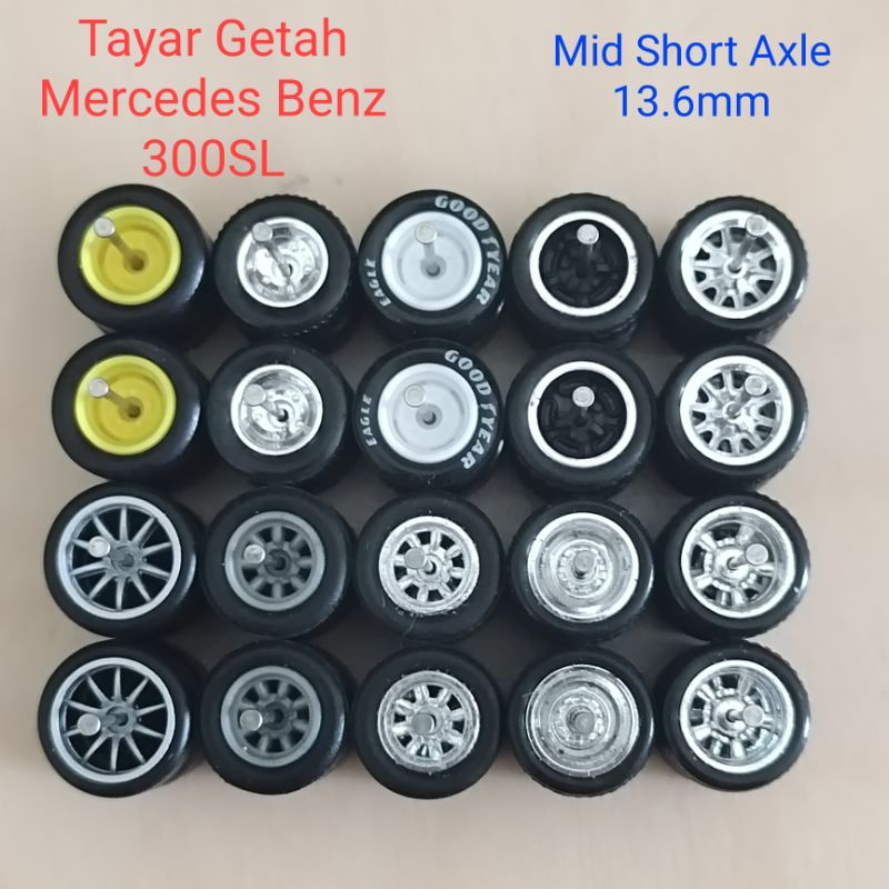 Tayar Getah Rubber Wheels Tyres 1/64 Hot Wheels Mercedes 300SL | Shopee ...