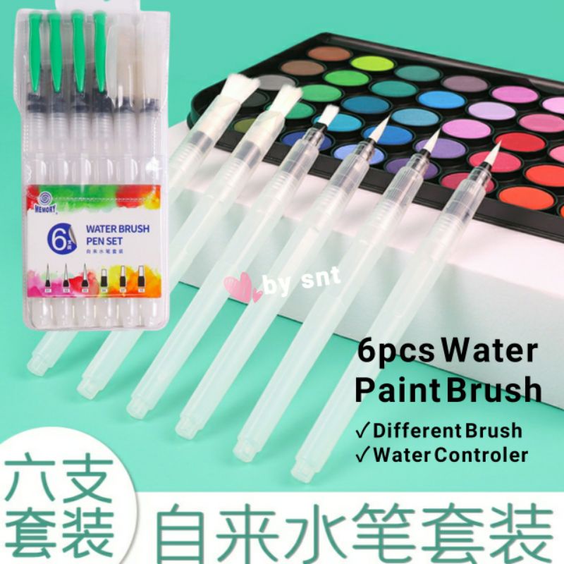SNT Watercolor Brush (6B) Berus Warna 6pcs Paint Water Brush Soft ...