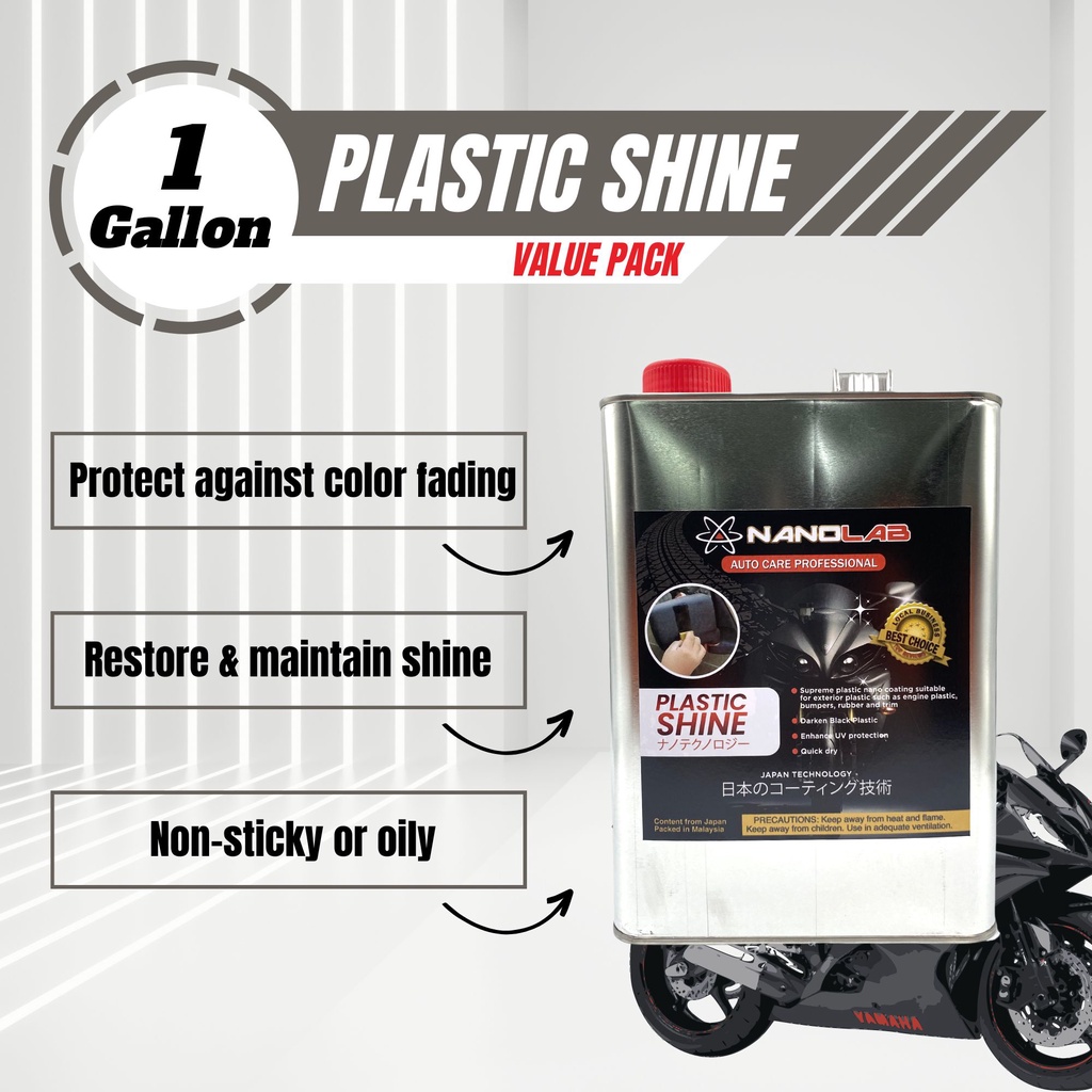 [NANOLAB] Plastic Shine (1 Gallon) | Plastic Protectant | Engine Cover | Plastic Wax | Bright ...
