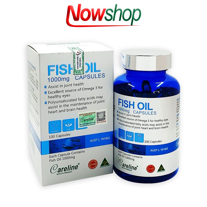 Fish Oil 1000MG Careline box of 100 salmon Oil capsules helps brighten ...