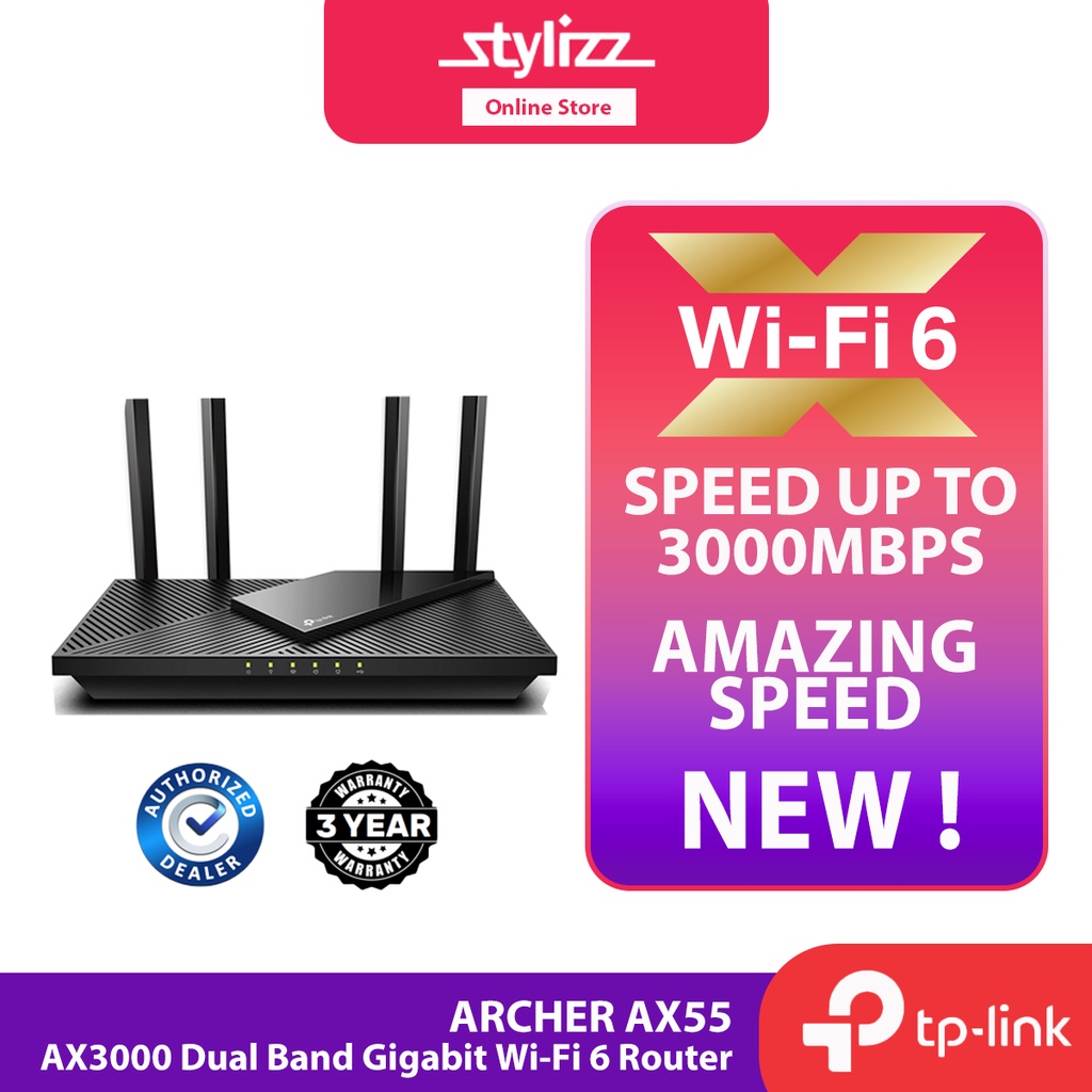 TP-Link Archer AX55 AX3000 Dual Band Gigabit High Power Wireless AX ...