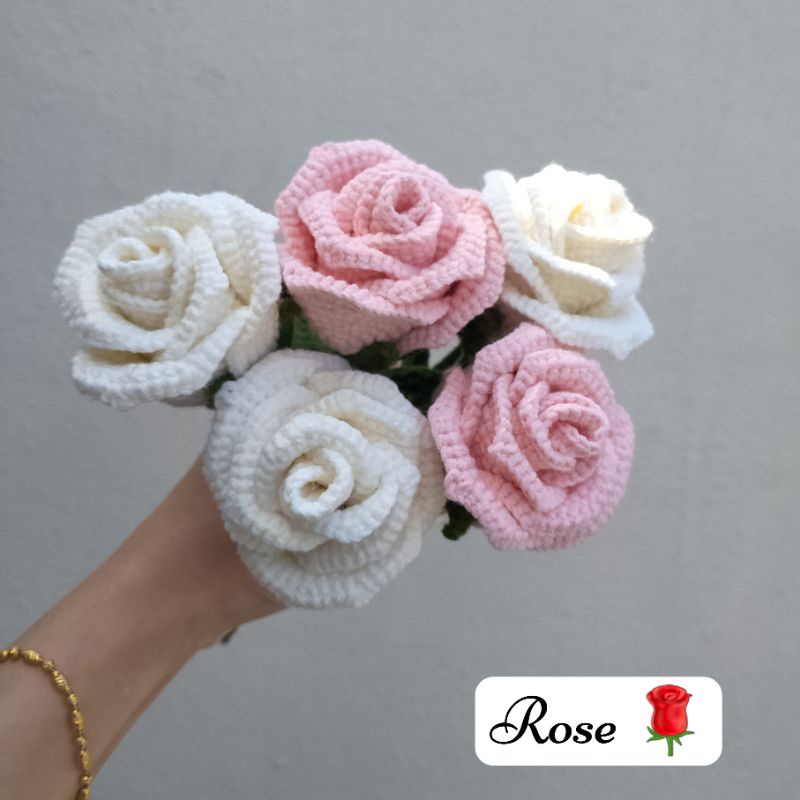 Handmade Crochet Amigurumi Rose Flower Bouquet | Shopee Malaysia