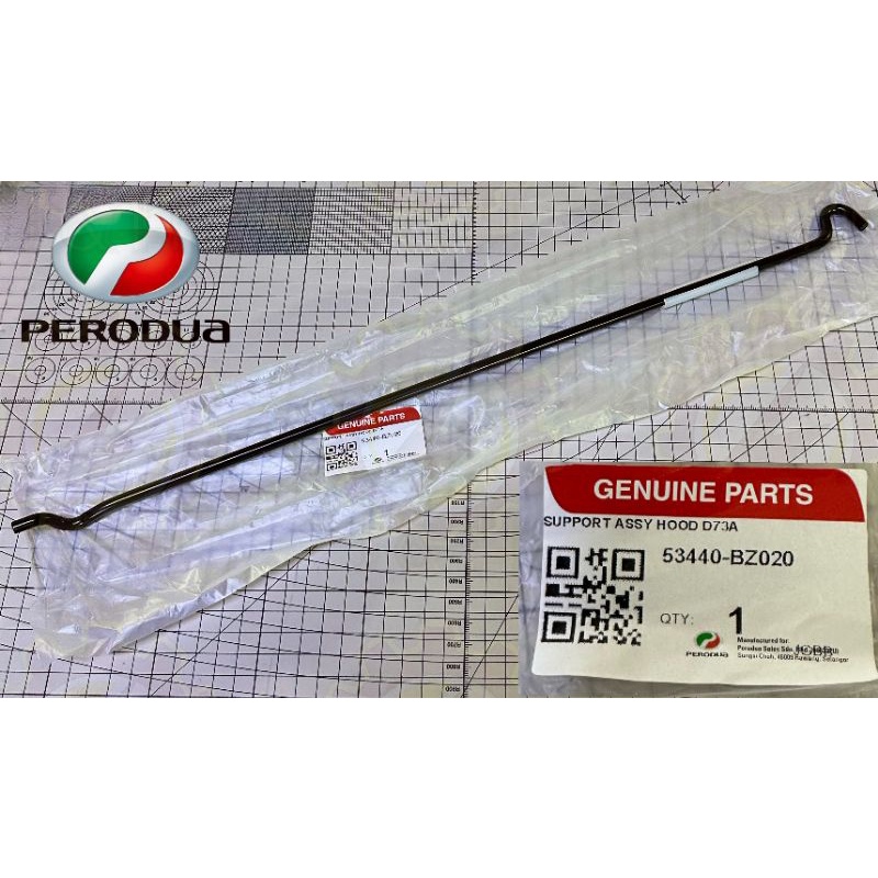 53440-BZ220 PERODUA MYVI 2005-2010 FRONT BONNET STAND,BONNET STAND HOOK ...