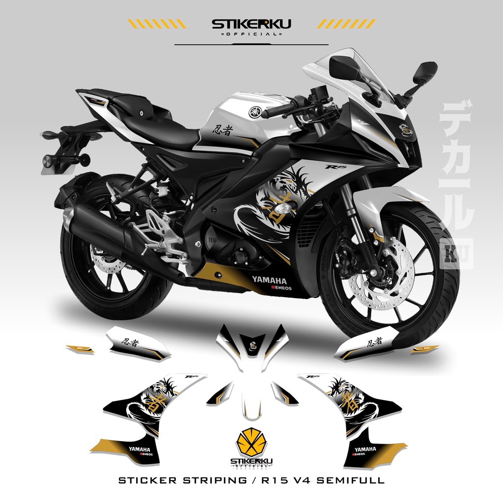 STICKER STRIPING / YAMAHA R15V4 EDITION 2 / SEMIFULL / STOCK / DECALS ...