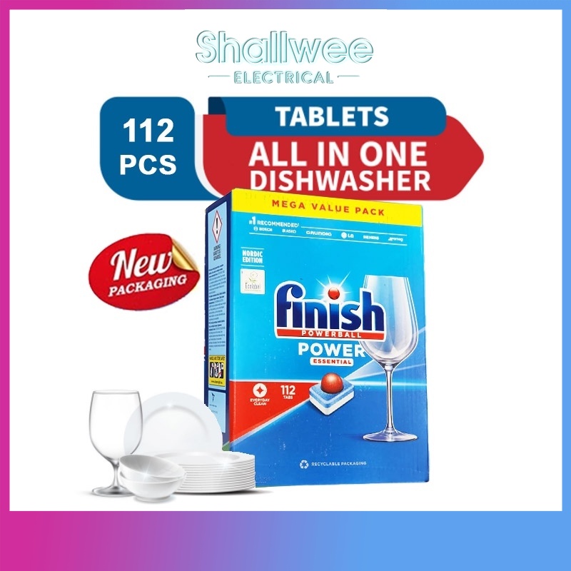 [112 Tabs] Finish All In One Powerball Dishwasher Detergent Dish ...