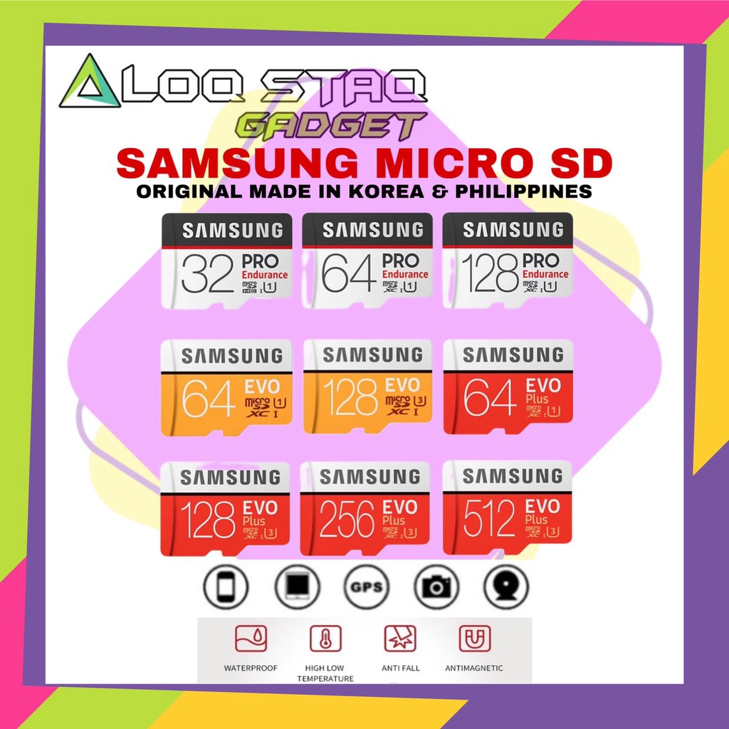 Samsung Micro SD, Memory Card EVO/EVO+/EVO Plus/EVO Select/PRO+/PRO ...