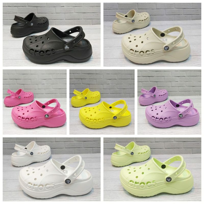 CROCS CLASSIC BAYA CLOG WEDGES WOMEN SANDALS 6cm / CROCS BAYA PLATFORM CLOG | Shopee Malaysia
