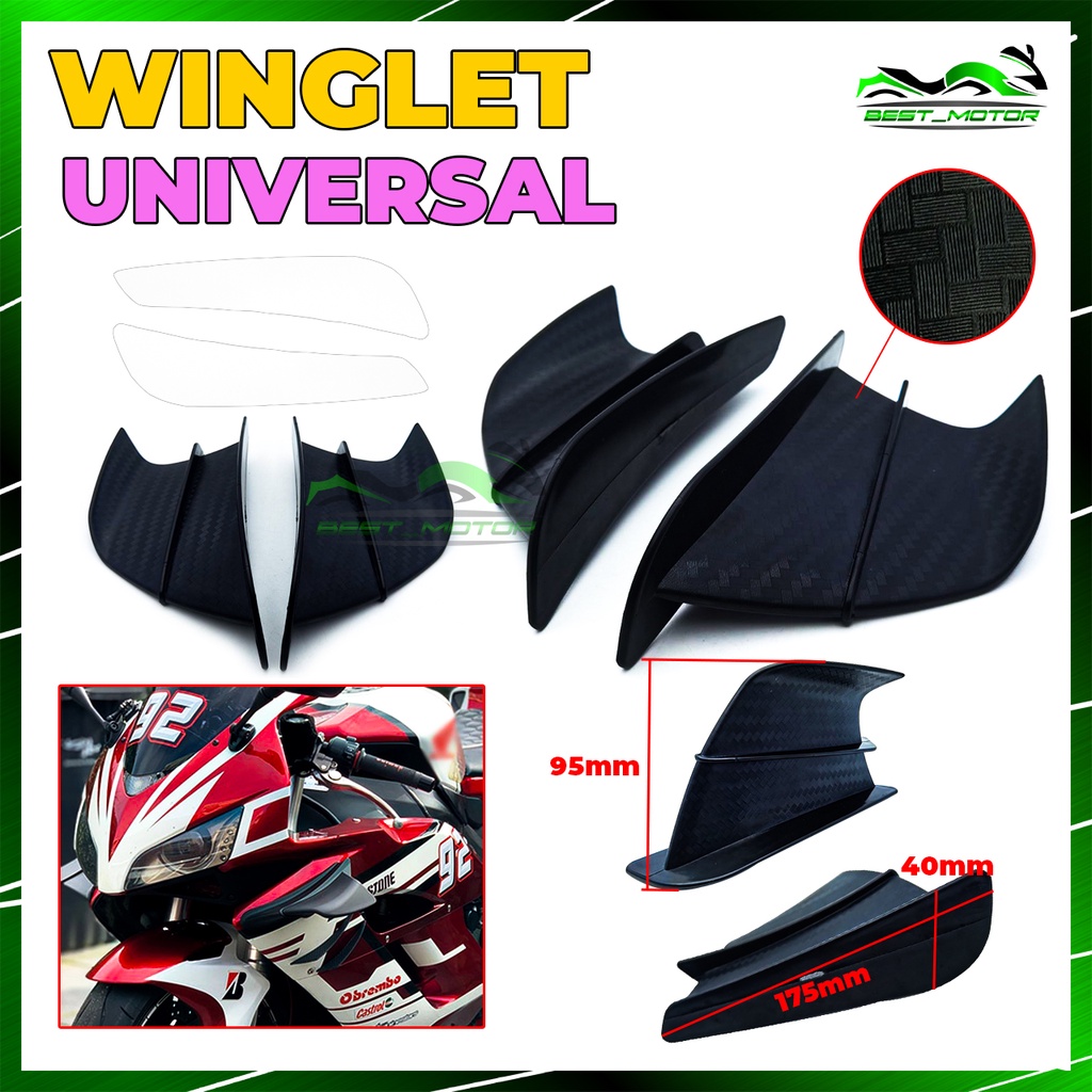 Motorcycle Winglet Fairing UNIVERSAL LC135 Y15 Y16 EX5 RS150 SRL NVX ...