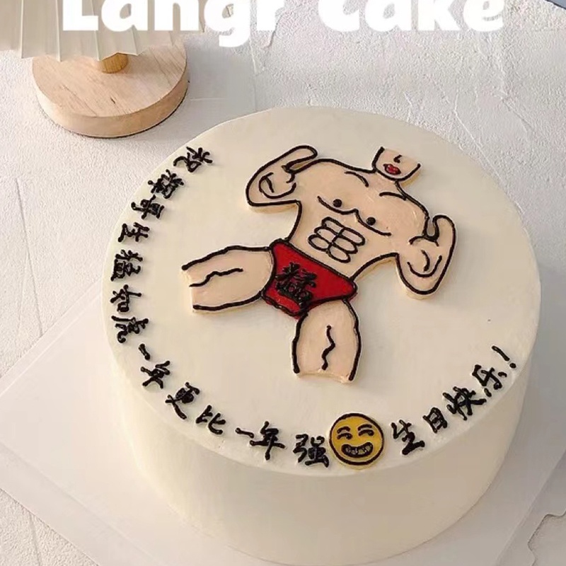 [Ready Stock] 猛男 软胶 摆件蛋糕装饰男人生日烘焙甜品插件场景装扮用 Strong Man Cake Decoration ...