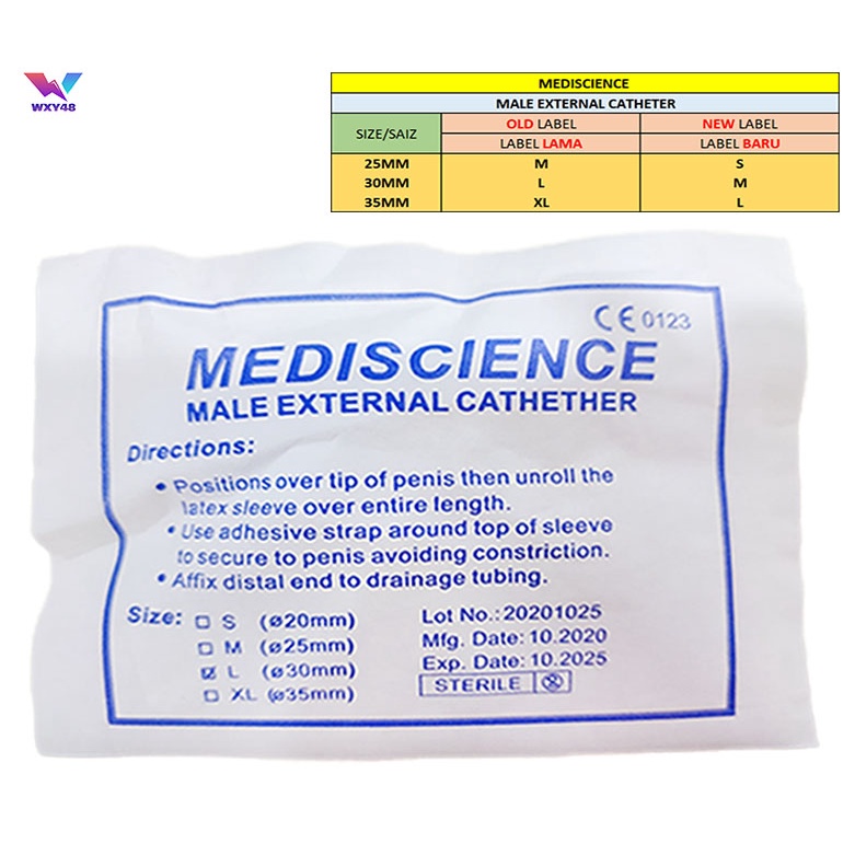 MEDISCIENCE Male External Catheter (Uridrop/condom catheter) 25MM/30MM/35MM/pc | Shopee Malaysia