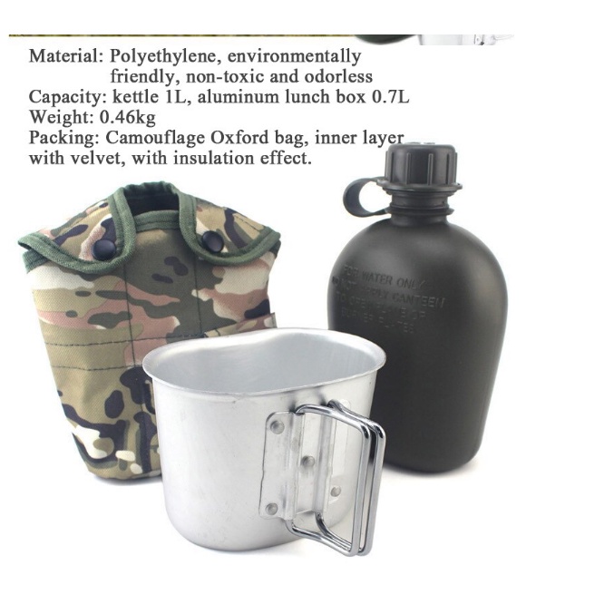 US Army US Kettle with lunch box tactical combat outdoor sports bottle ...