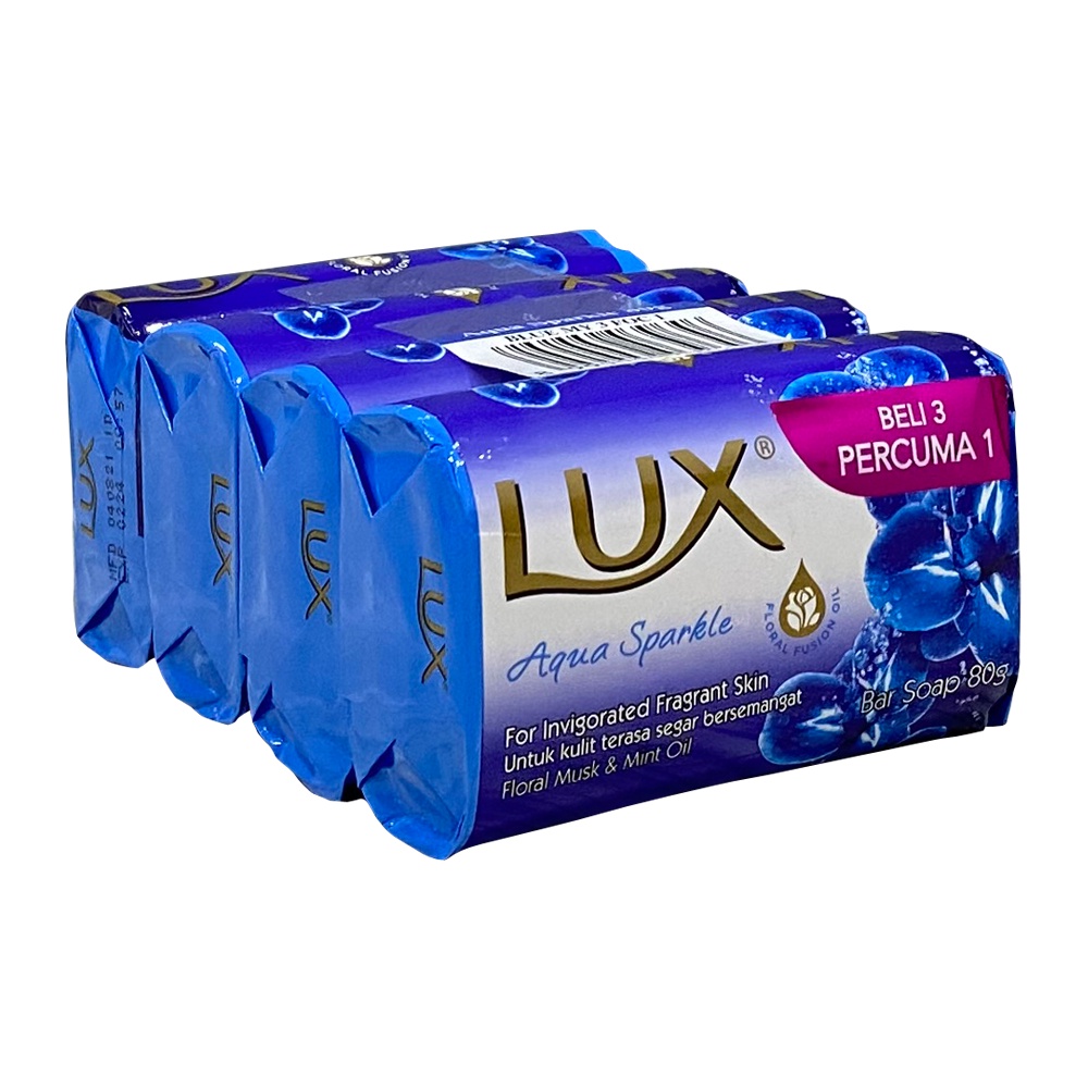 Lux Aqua Sparkle Body Soap 80g x4 Piece Pack | Shopee Malaysia