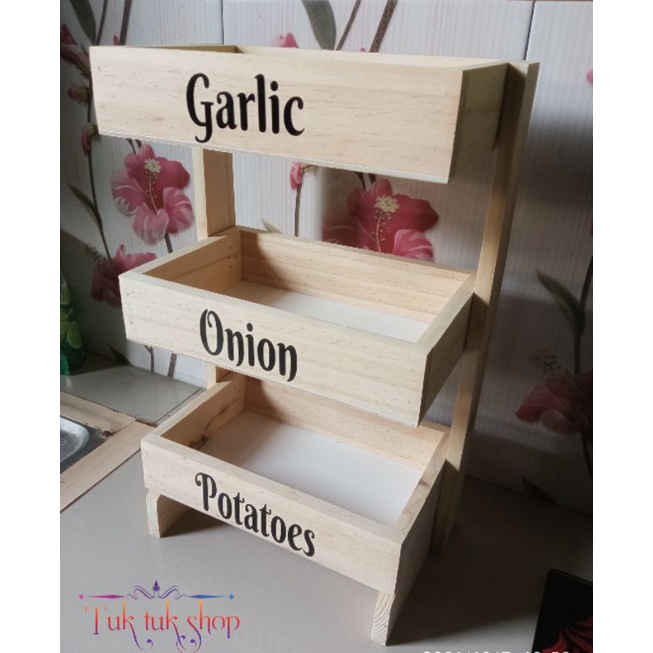 Multi-purpose kitchen spice rack/tiered/stacked/minimalist onion rack ...