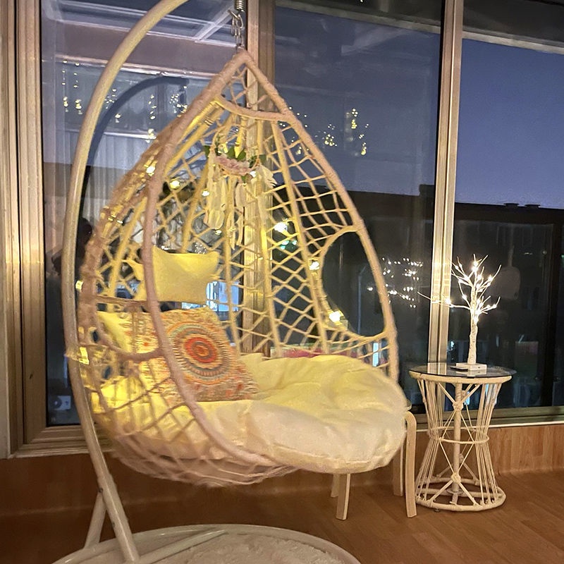 Net red hanging chair hanging basket rattan chair bedroom swing girl ...