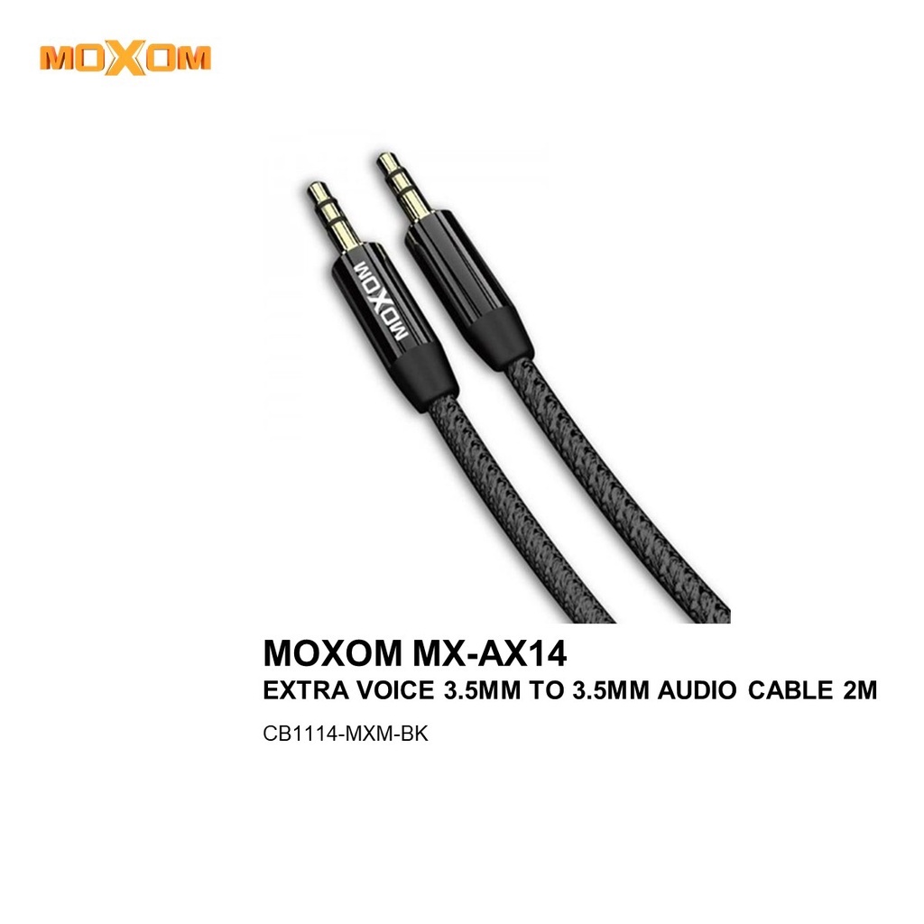 MOXOM MX-AX14 EXTRA VOICE 3.5MM TO 3.5MM AUDIO CABLE 2M - BLACK | Shopee Malaysia
