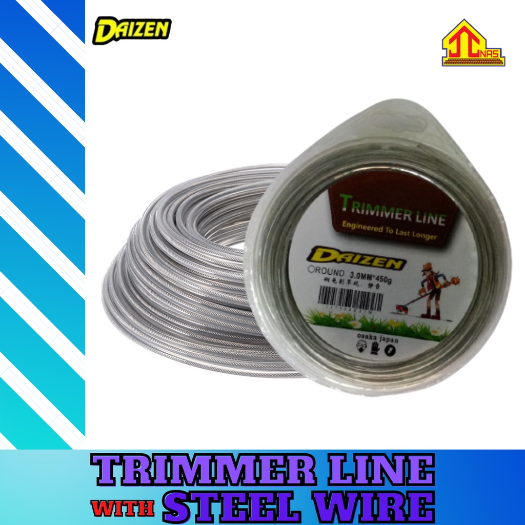 Heavy Duty DAIZEN Grass Trimmer Line with Steel Wire | TALI MESIN RUMPUT HEAVY DUTY | Shopee ...