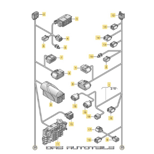 Genuine Volkswagen Beetle 5C 2012 - 2019 Central Wiring Set Section for ...