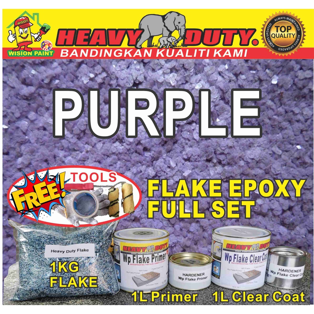 HEAVY DUTY FULL SET FLAKE Epoxy Colour Flake Coating ( FREE TOOLS + 1L ...