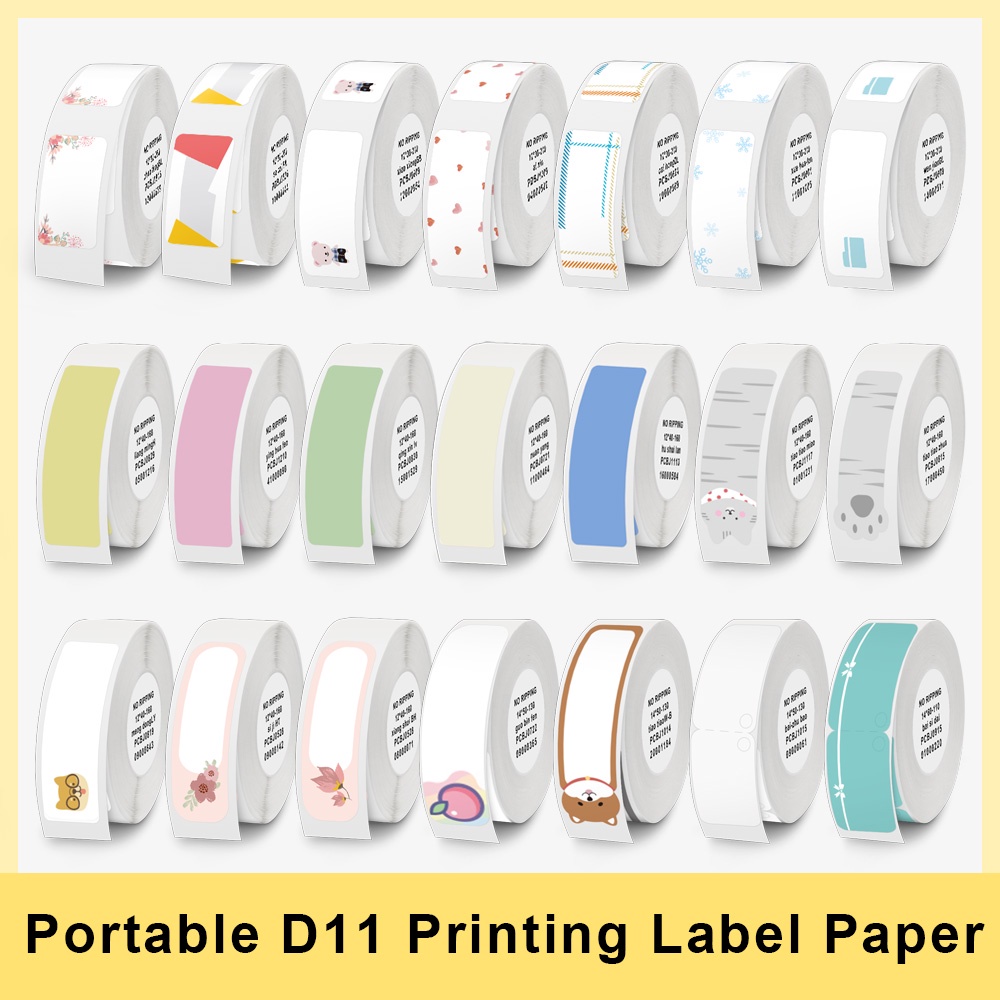 Niimbot Color graphic labelD11 D110 D101 Label Sticker Tranparent Label Paper Roll Name Tag ...