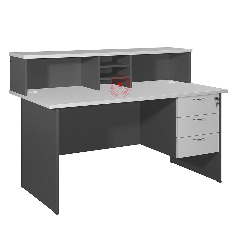 4ft 5ft 6ft Reception Counter Table with Fixed Pedestal / Cashier ...