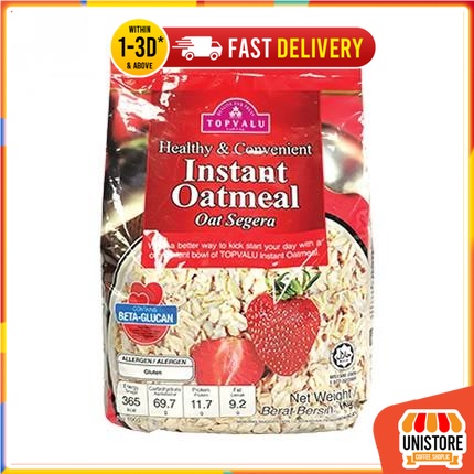Aeon TOPVALU Instant Oatmeal Oat 1KG / Healthy Oat / Quick Oat /100% ...
