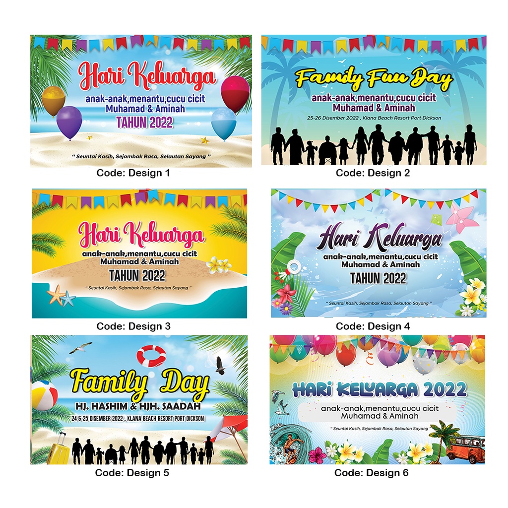 Print Banner Family Day / Hari Keluarga Murah Harga Kilang Saiz 5x3 ...