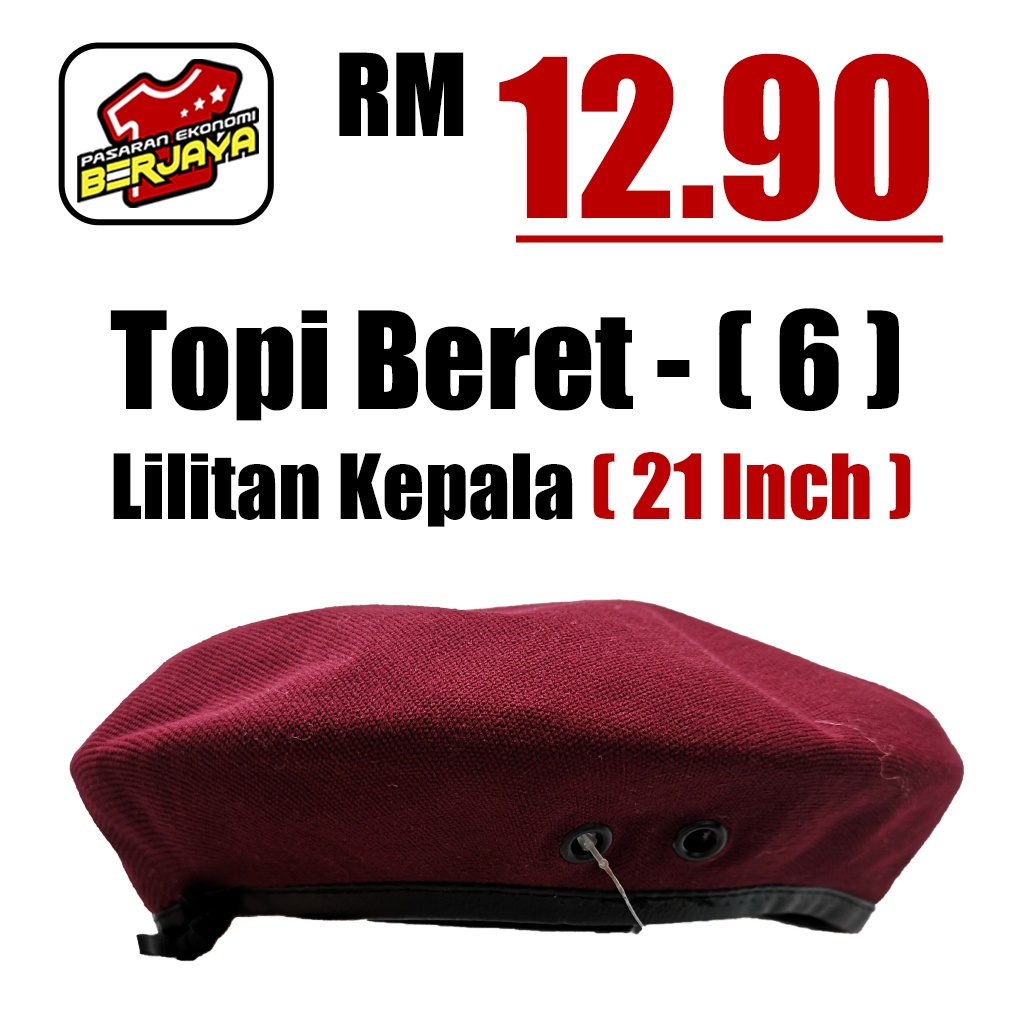 Topi Beret Maroon dan Tali Pinggang Kadet Sekolah/Aksesori Uniform ...