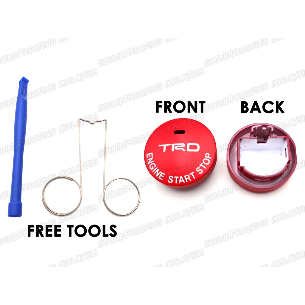 Toyota GR TRD Push Start Button Cover Vios 86 CHR Wish Yaris Innova ...