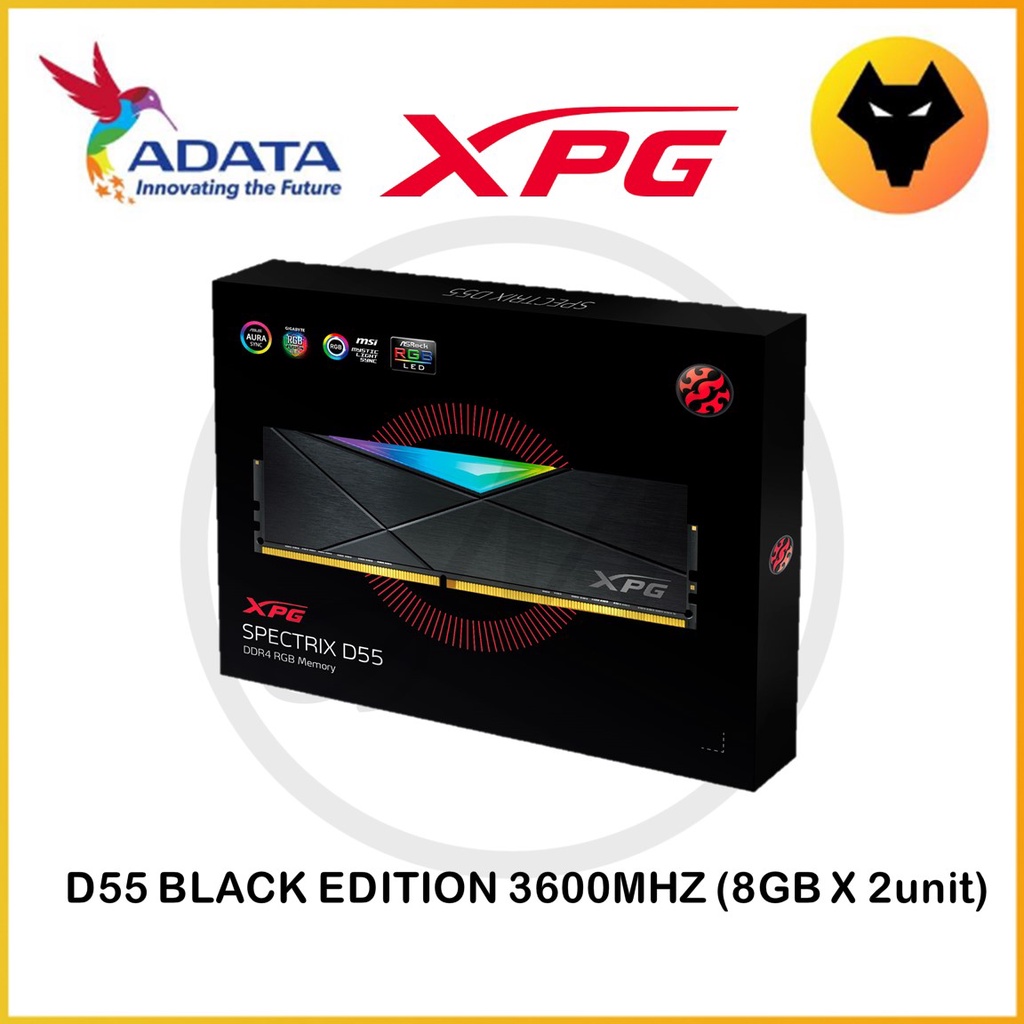 ADATA XPG RAM SPECTRIX D55 BLACK EDITION 8GB 16GB 3200MHZ 3600MHZ ...