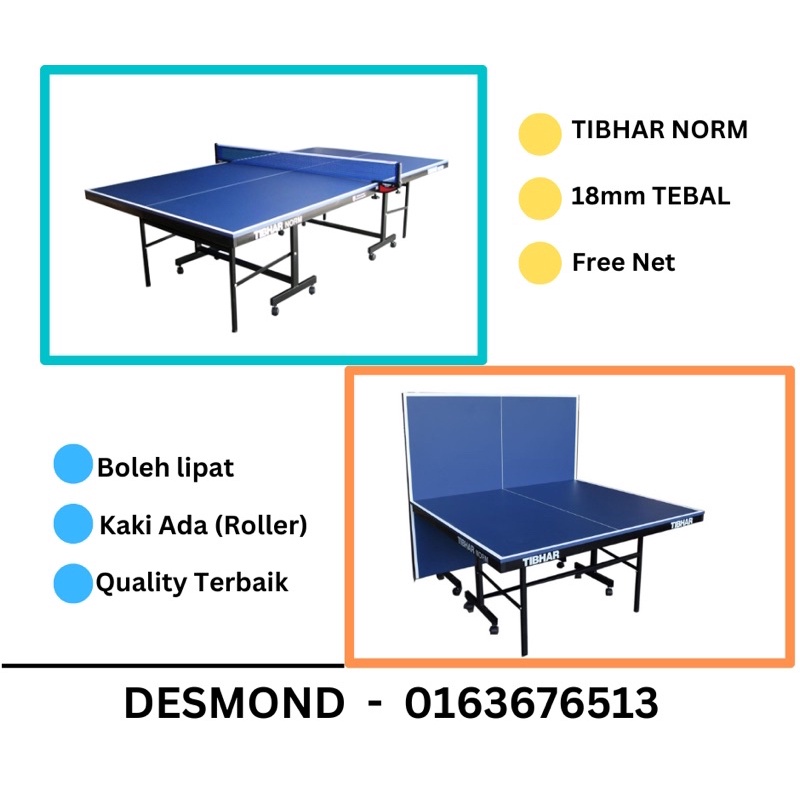 Meja Ping Pong Tibhar (WATERPROOF) HARGA PROMOSI* FREE NET | Shopee Malaysia