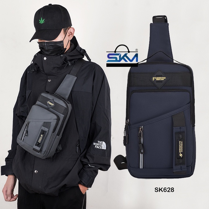 SKM Men's Sling Bag Waterproof Messenger Chest Crossbody Bag For Man ...