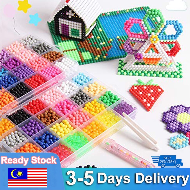 2400PCS Water Spray Magic Beads Toy 3D Puzzles DIY Crystal Magic Beads ...