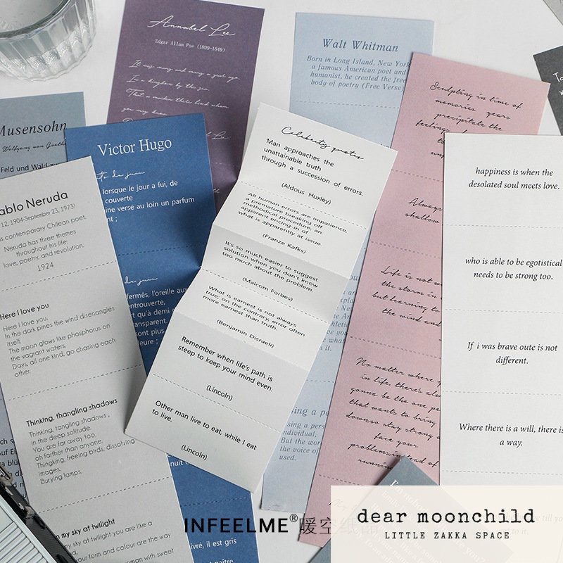 [Dear Moonchild] 5pcs Infeel.Me English Poetry Series Tearable Note ...