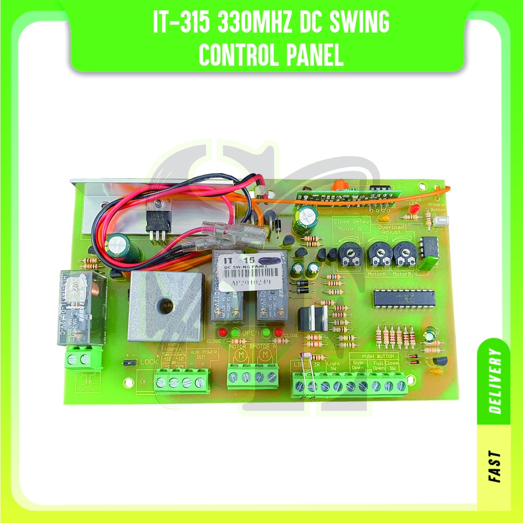 Autogate Control Board- IT 315 330MHZ DC Swing Panel (Suitable for OAE ...