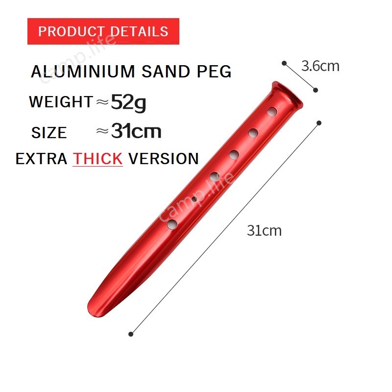 31CM Aluminum C-Shaped Tent Peg for Sand Beach Tent Flysheet Camping ...