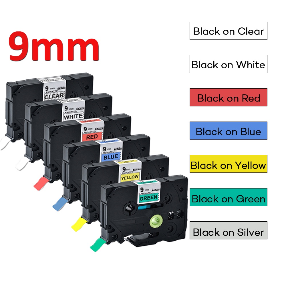 9mm TZe221 Label Tape for Brother TZe121/221/421/521/621/721 Tape for ...