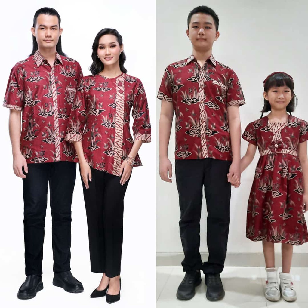 MERAH KEMEJA Baju Set Couple Baju Set Baju Tops Blouse Shirt Batik ...