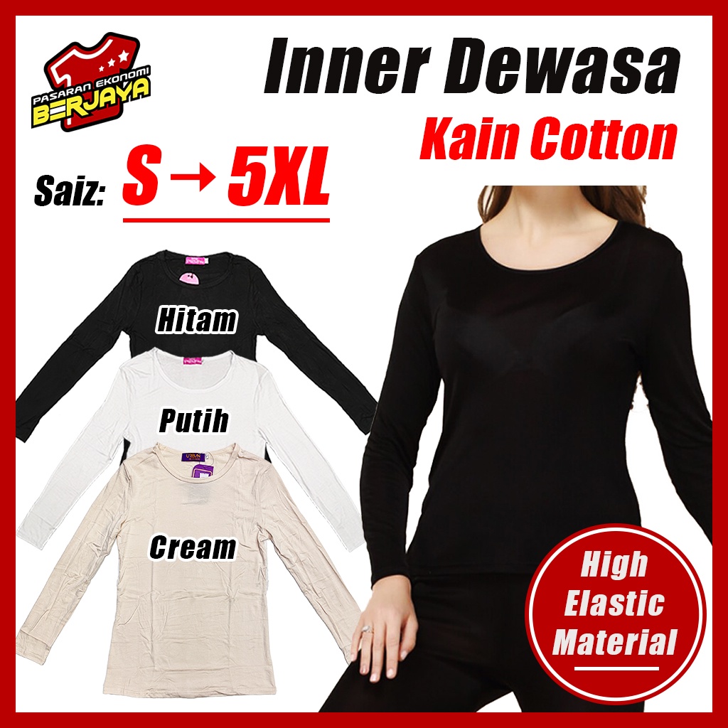 Baju Inner Lengan Panjang #8075/Inner Blouse Muslimah/Inner Top/Baju ...