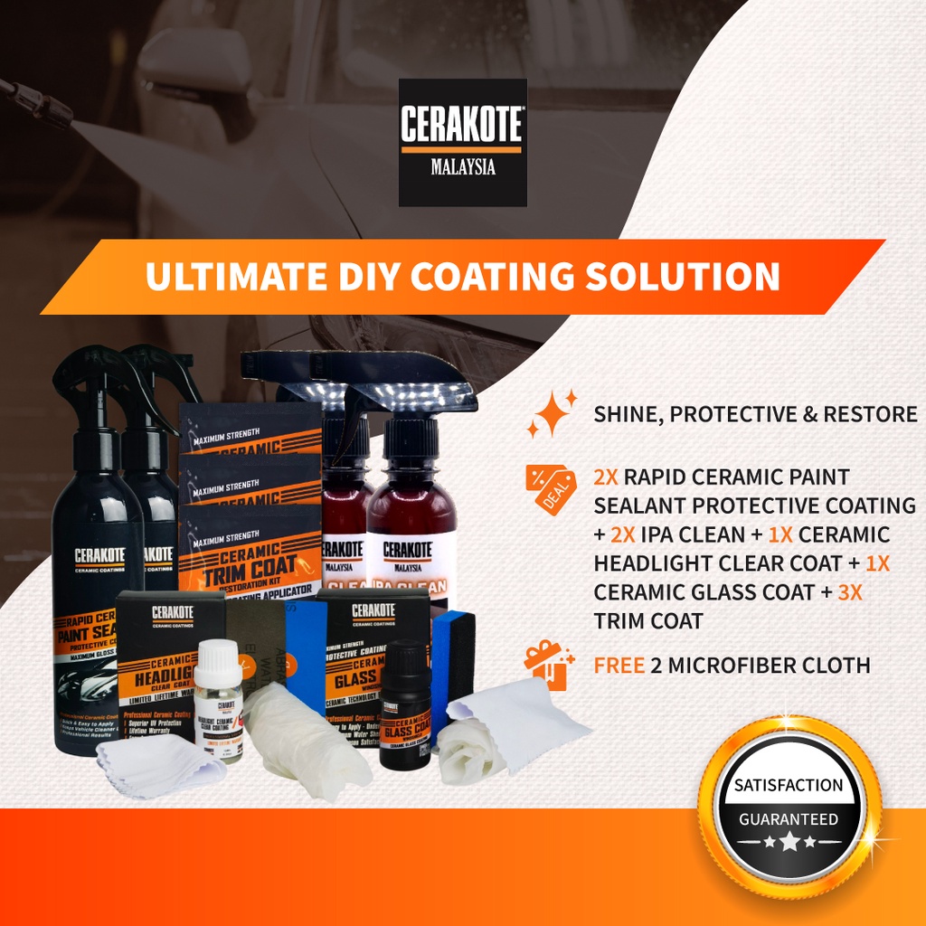 Cerakote DIY Ceramic Coating Set - (Glass Coat, Trim Coat, Paint ...