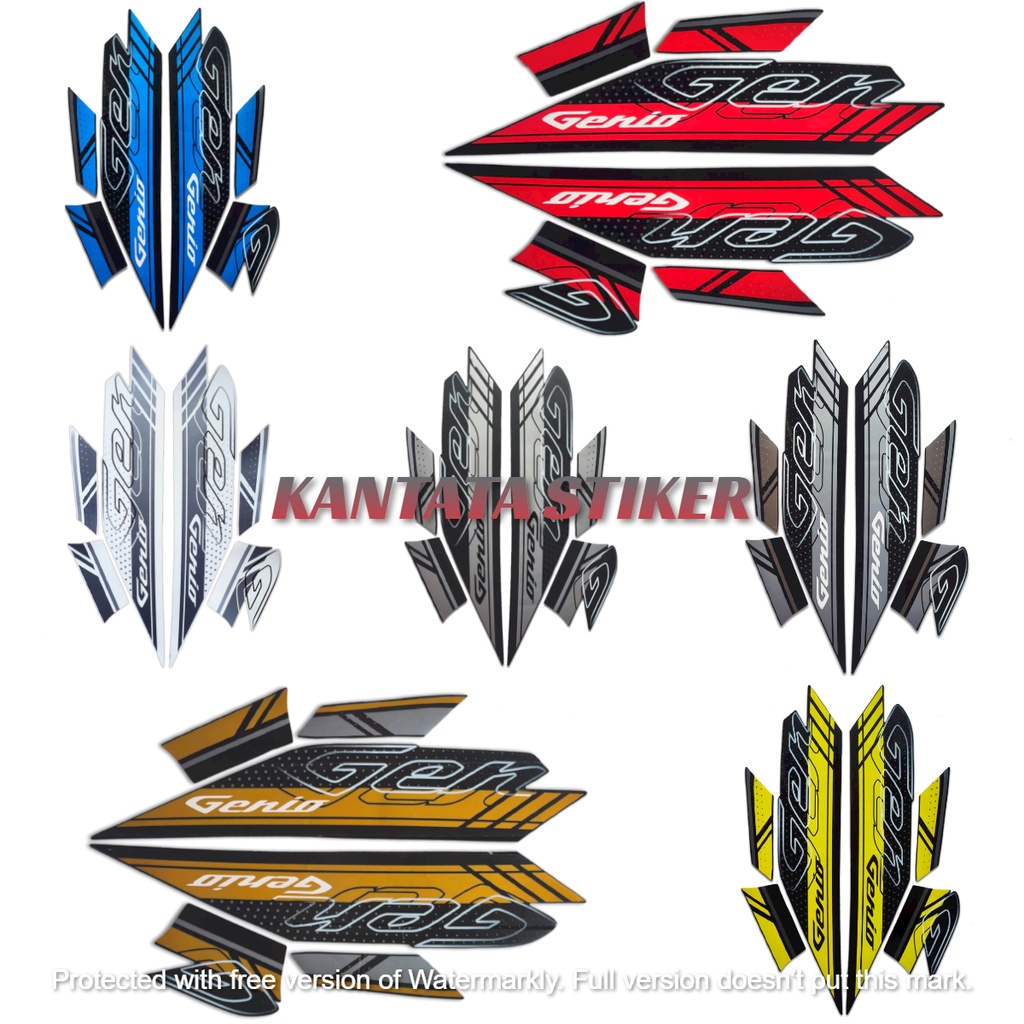 Honda GENIO 110 2020 MOTORCYCLE LIS STRIPING STICKERS STANDARD FULL SET ...