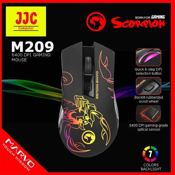 MARVO SCORPION M209 6400 DPI GAMING MOUSE | Shopee Malaysia