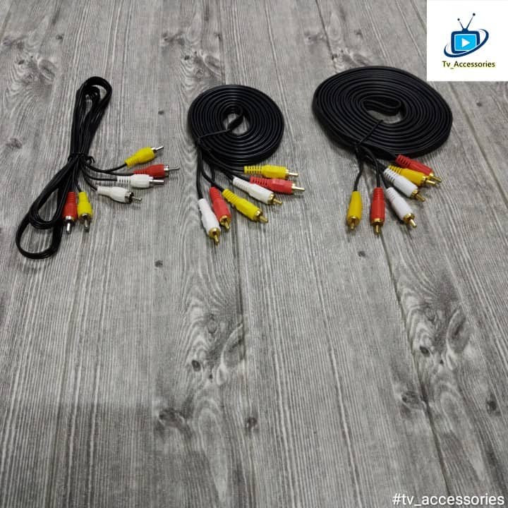 3>3 rca cable 1.5m 3m 5meter tv video/audio wire cable 3 to 3 av cable ...