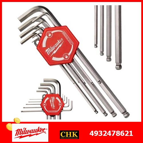 MILWAUKEE 9pcs Hex Key Set Model 4932478621 Wrench Hexagon Spanner ...
