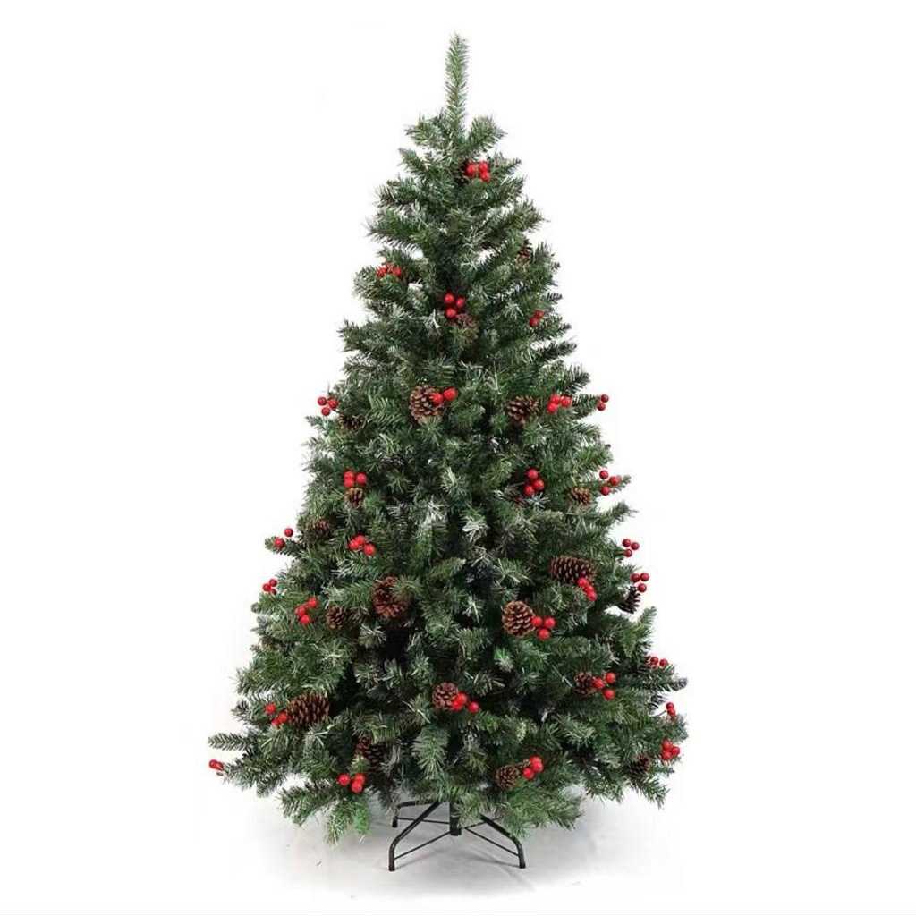 Christmas Tree Red Cherry Pine Cone with White Paint Snow Christmas ...