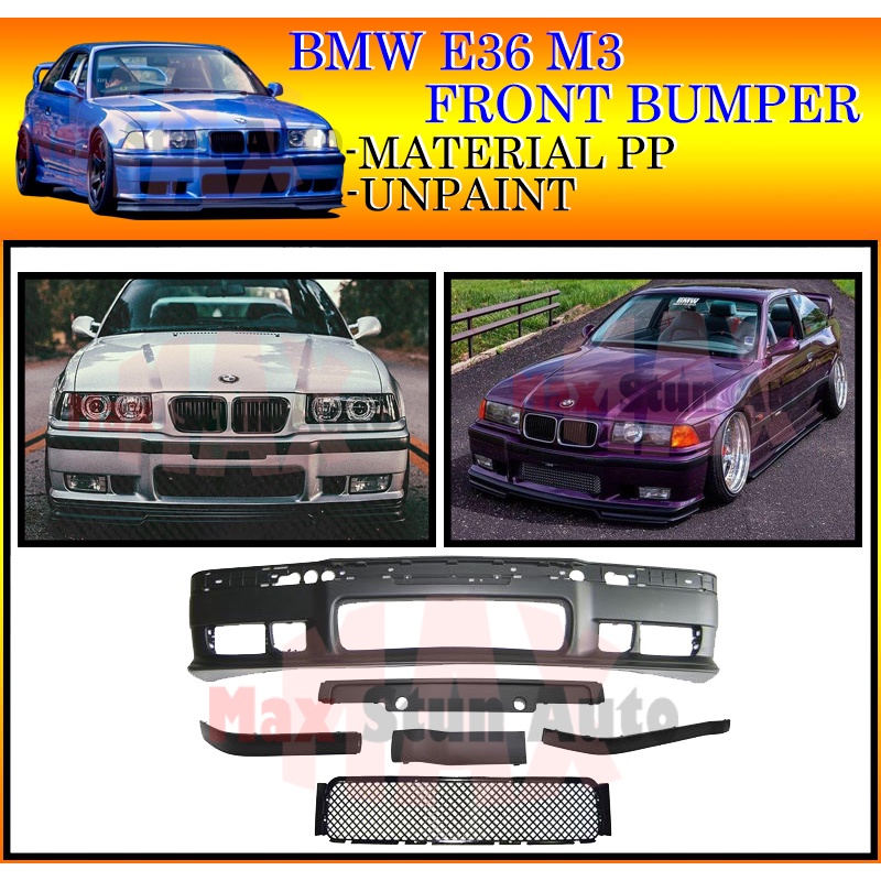 BMW E36 M3 M SPORT M PERFORMANCE 3 SERIES 2/4 DOOR COUPE FRONT BUMPER ...